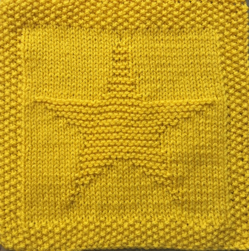 Knitting Pattern for Star Washcloth or Blanket Square - Etsy