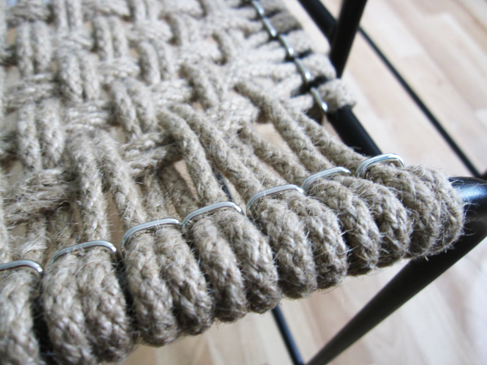 Metal Stool Metal Footstool Metal Seat Hand Woven Seat | Etsy