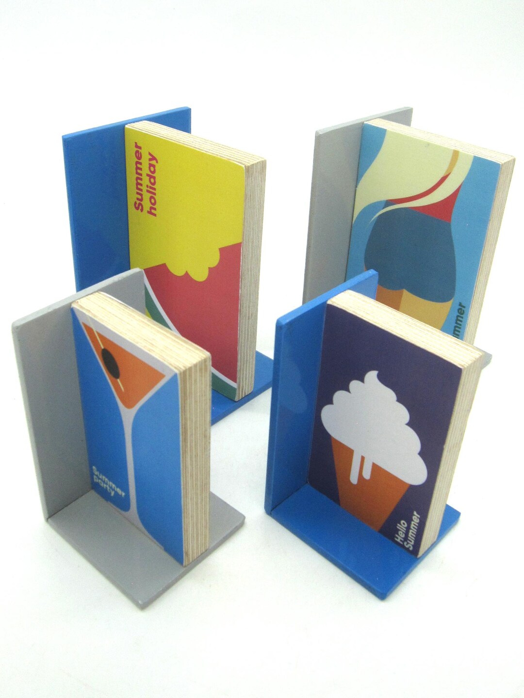 Summer Poster Bookend, Metal Bookend, Graphic Design Bookend, Bookend ...