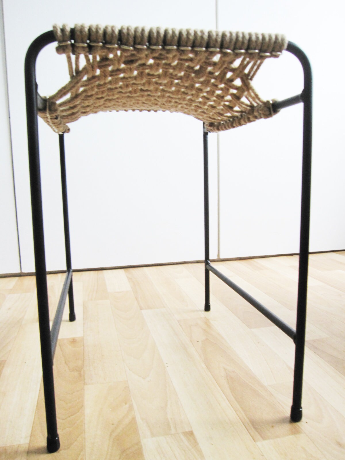 Metal Stool Metal Footstool Metal Seat Hand Woven Seat | Etsy