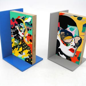 Art Face Bookend, Metal Bookend, Graphic Design Bookend, Bookend ...