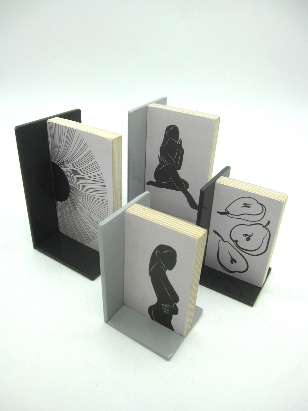 B&W Bookend, Metal Bookend, Graphic Design Bookend, Bookend, Single ...