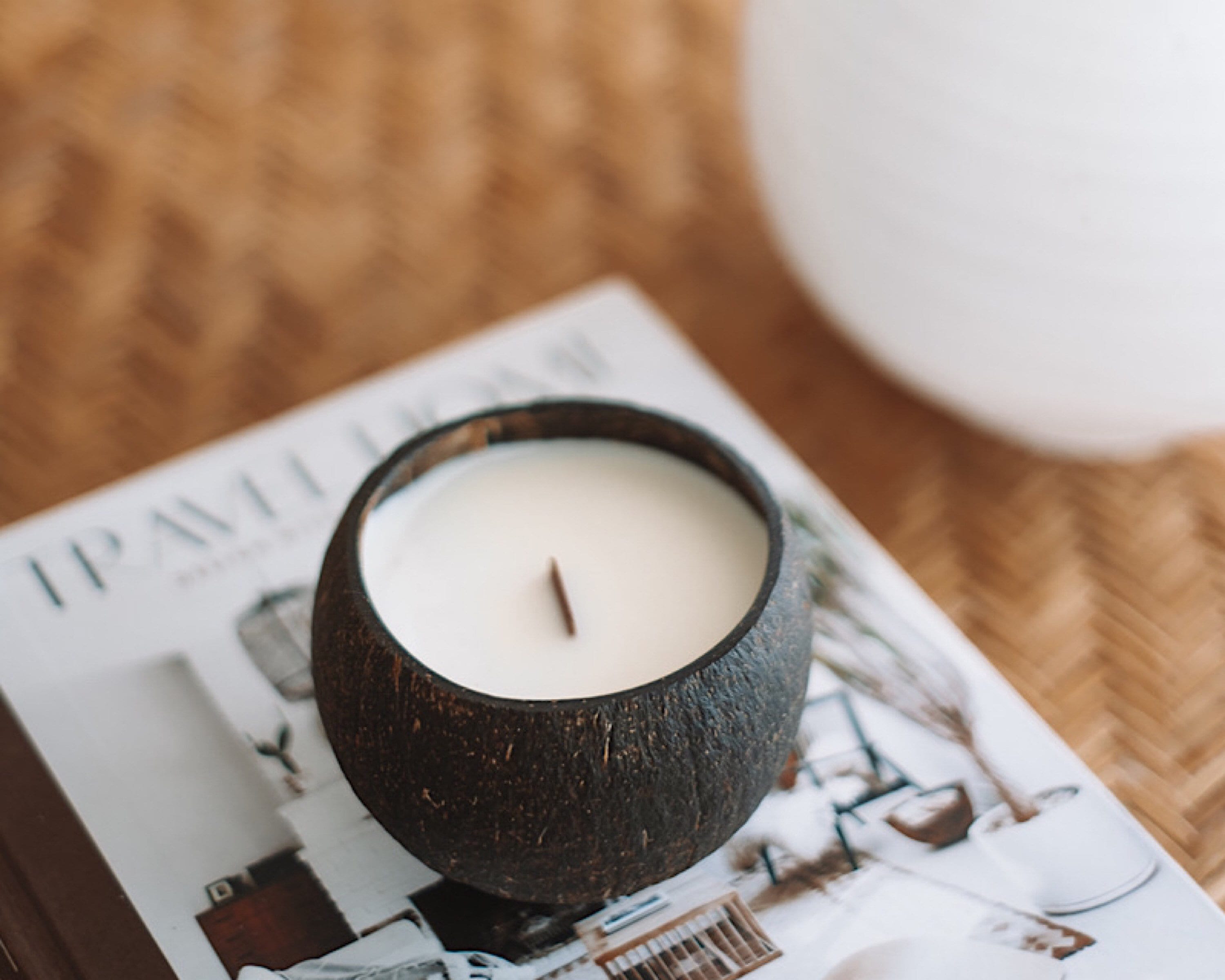 Soy Coconut Scented Candle Wooden Wick in Real Coconut Bowl - Etsy