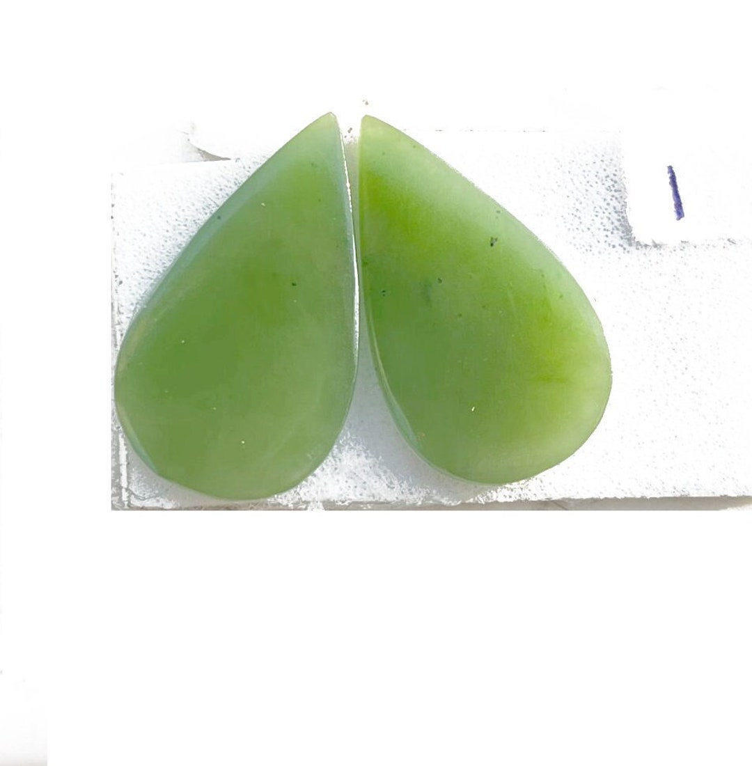 Nephrite Jade Pairs - Natural Nephrite Stone - Nephrite Gemstone - Flat ...