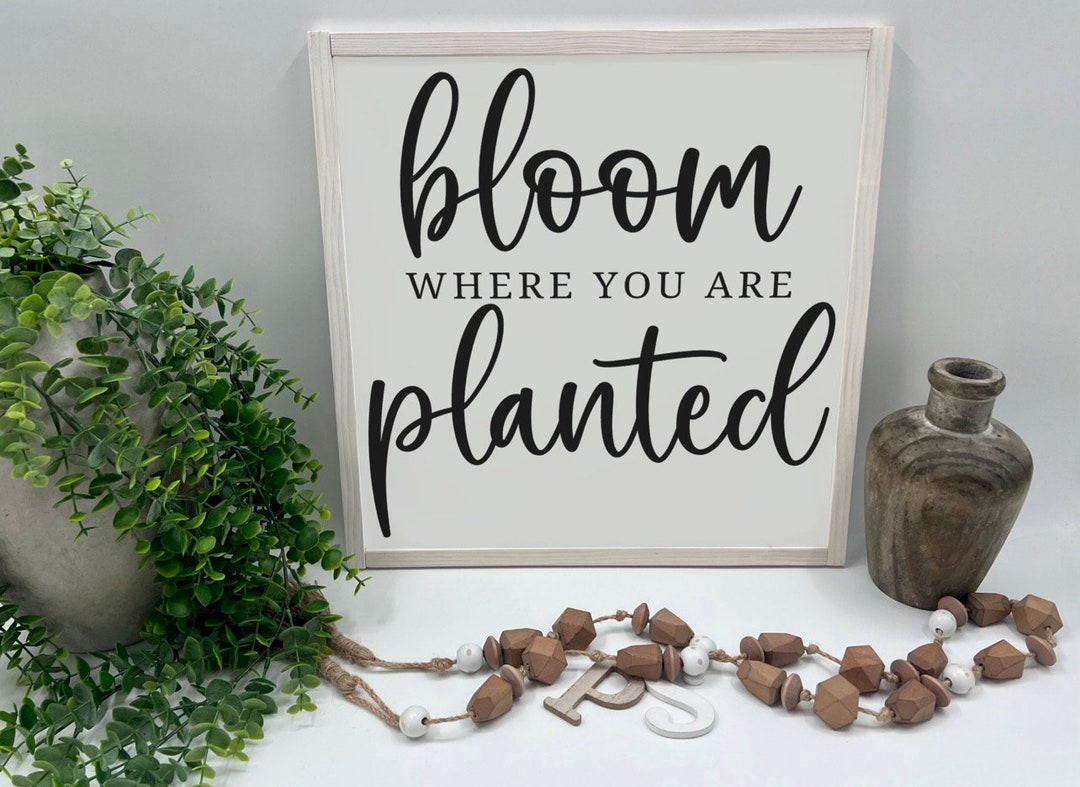 Bloom Where You Are Planted | Farmhouse Sign | Wood | Spring Decor ...