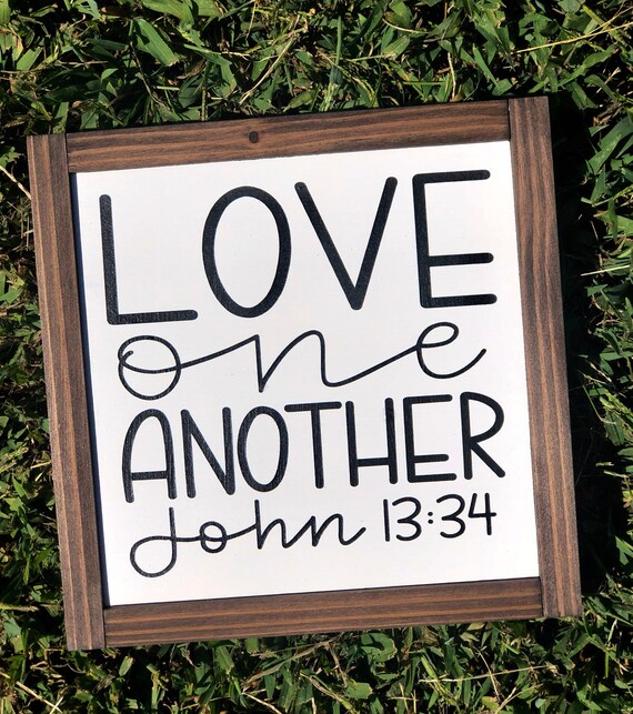 Love One Another Christain Sign Farmhouse Farmhouse | Etsy