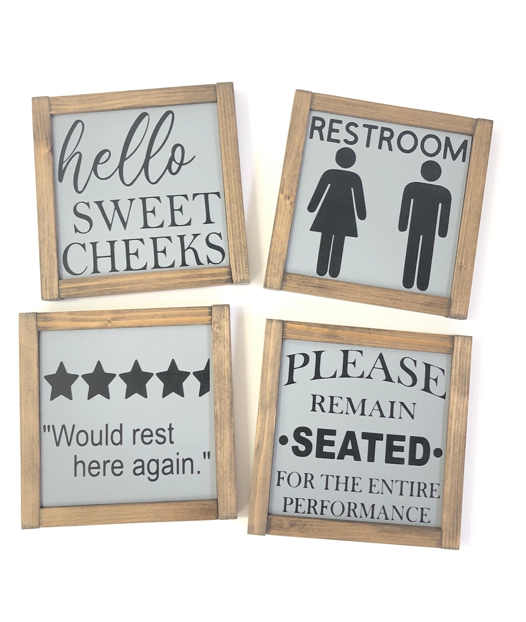 Conjunto de signos de baño de 4 / Hola mejillas dulces / baño ...