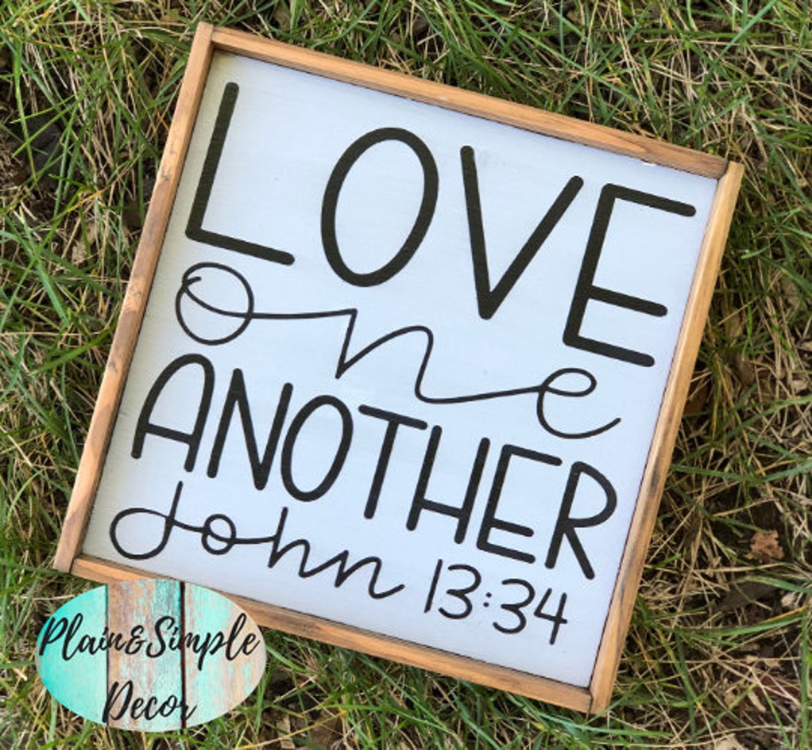 Love One Another Christain Sign Farmhouse Farmhouse | Etsy