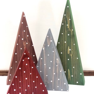 Painted Triangle Trees Set of 4 Wood Tree Decor | Etsy Canada