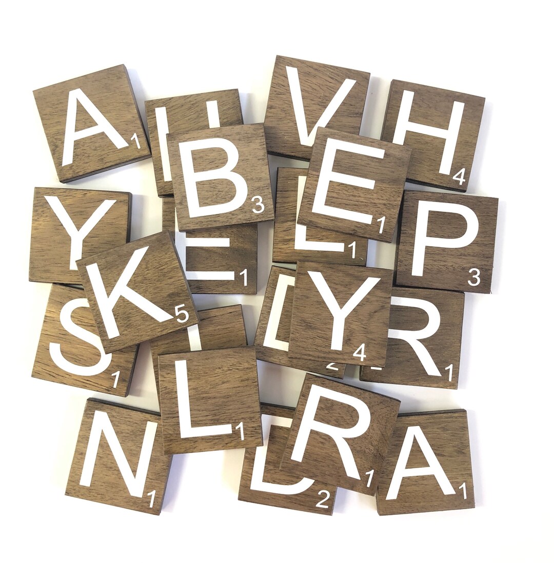 Scrabble Tiles - 3" | Wood Scrabble Pieces | Custom Lettering Scrabble ...