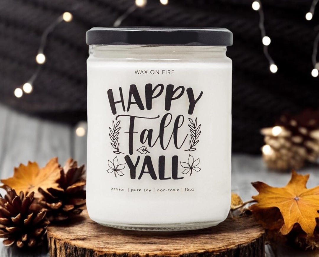 Happy Fall Yall Fall Candle Cute Fall Candles Autumn Candle Fall Gifts ...