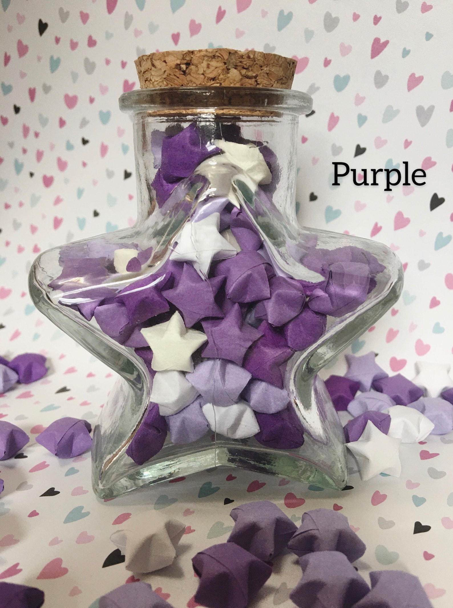 Paper Stars in a Jar multiple Colors - Etsy