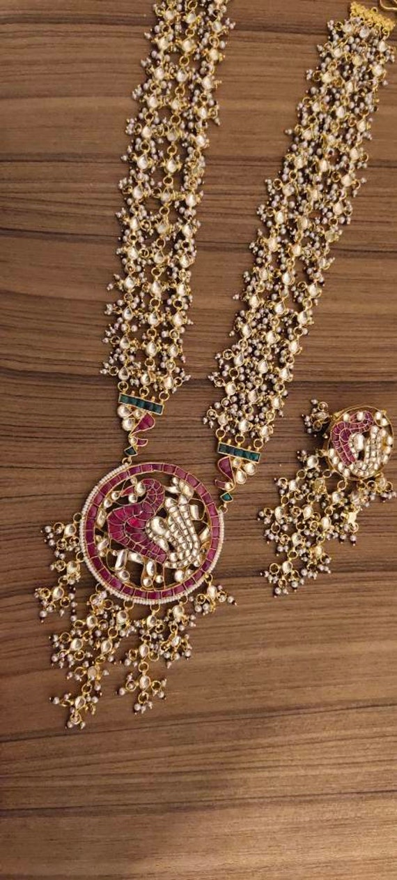 Kundan South Indian Style Pendant Set | Etsy