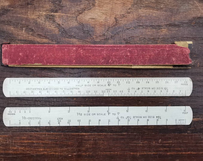 Vintage Scale Ruler, Conversion Ruler, Inches and Cm, 1/96 1/8" to 1 ...