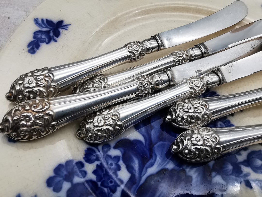 Dark Food Photography Props, Antique Cutlery, Butter Spreader, Silver ...