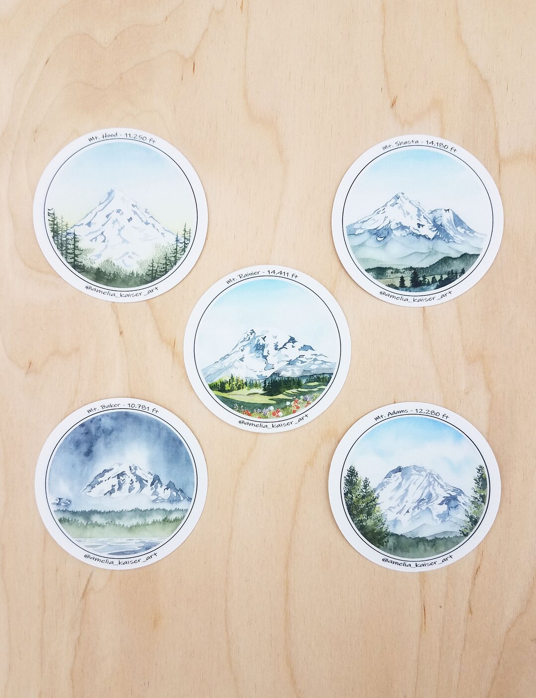 Cascade Peaks 5 Sticker Set - Etsy