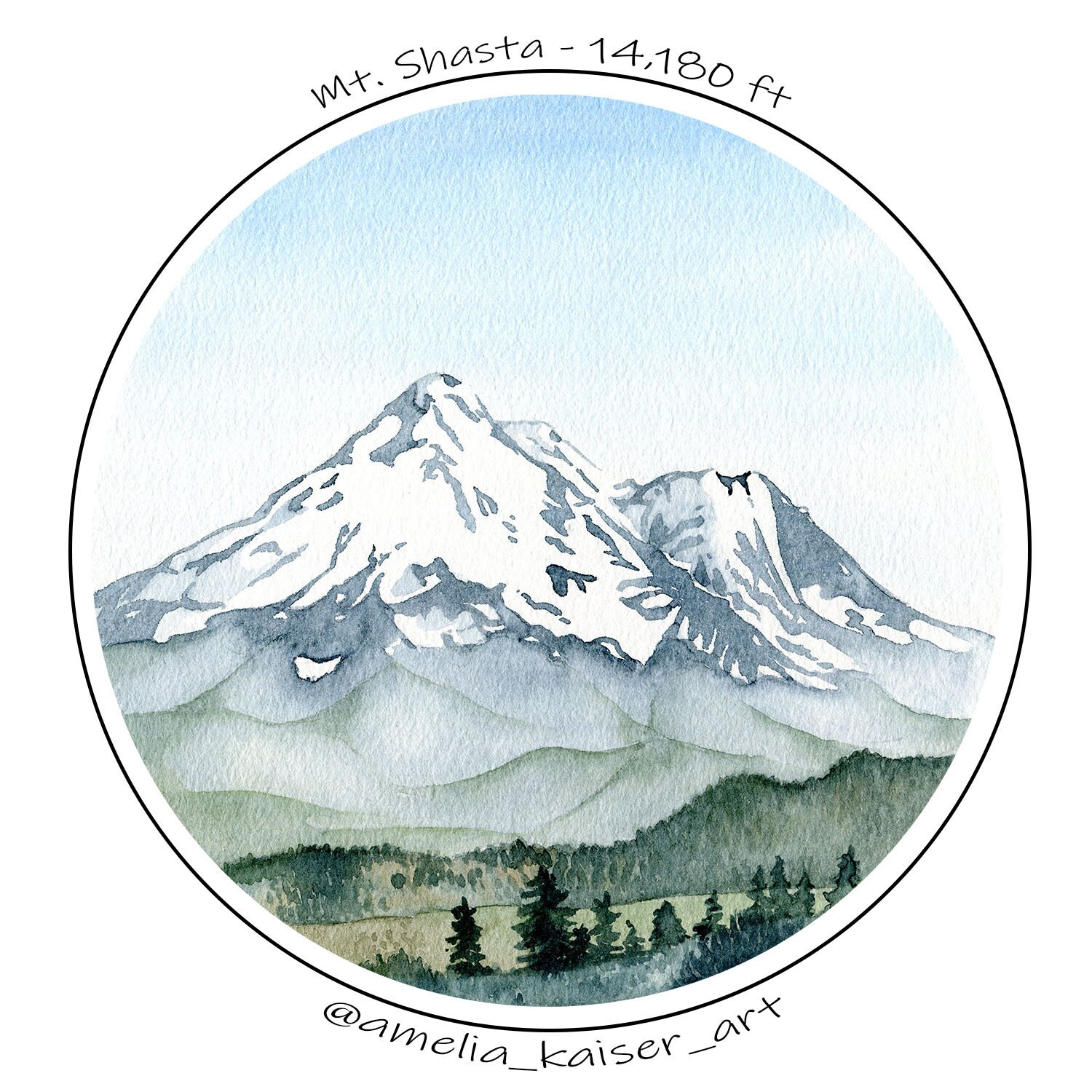 Mt. Shasta - Sticker - Etsy