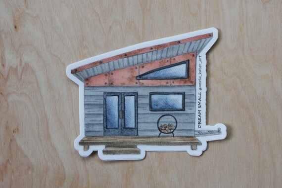 Black Tiny House Sticker | Etsy