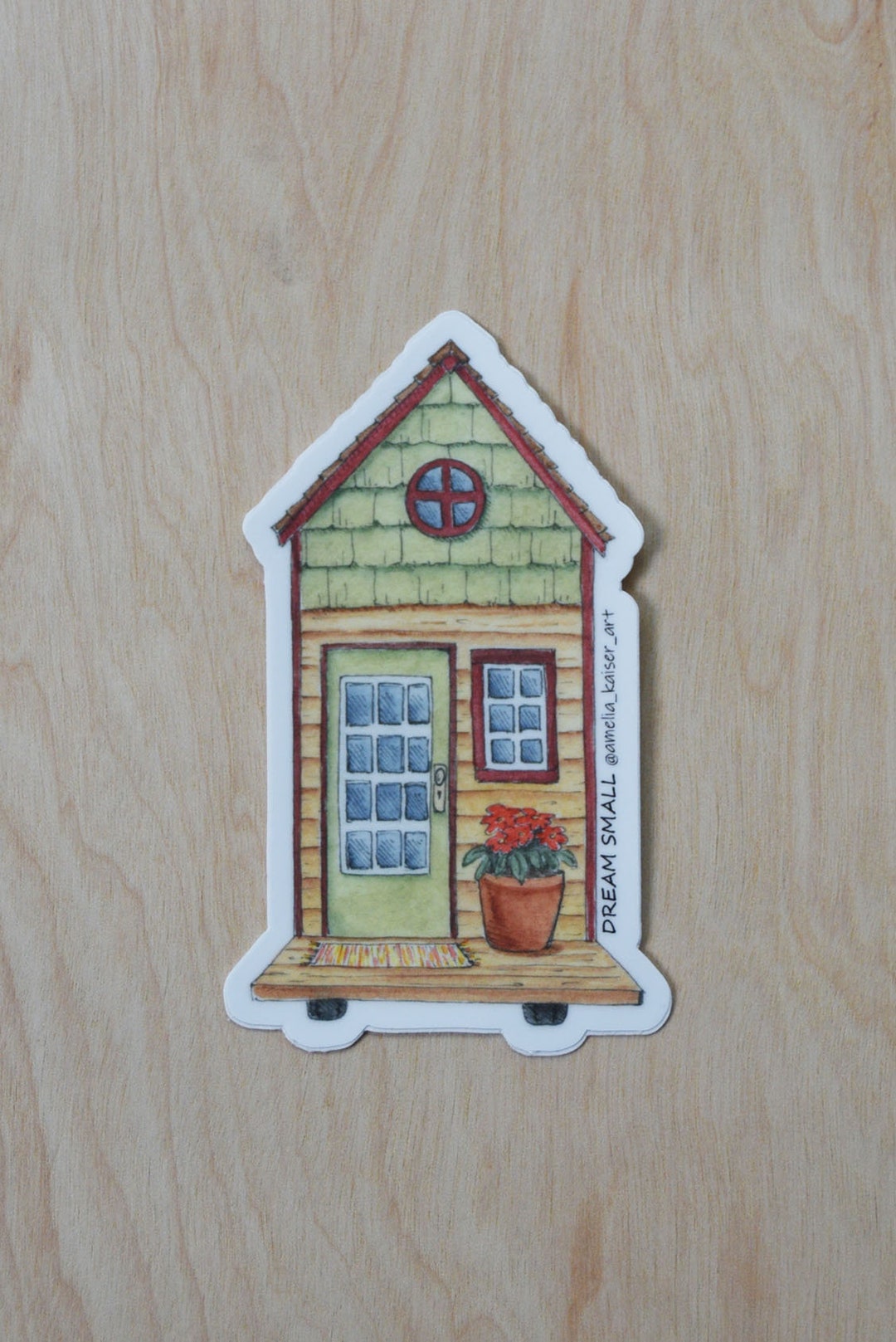 Green Tiny House Sticker - Etsy