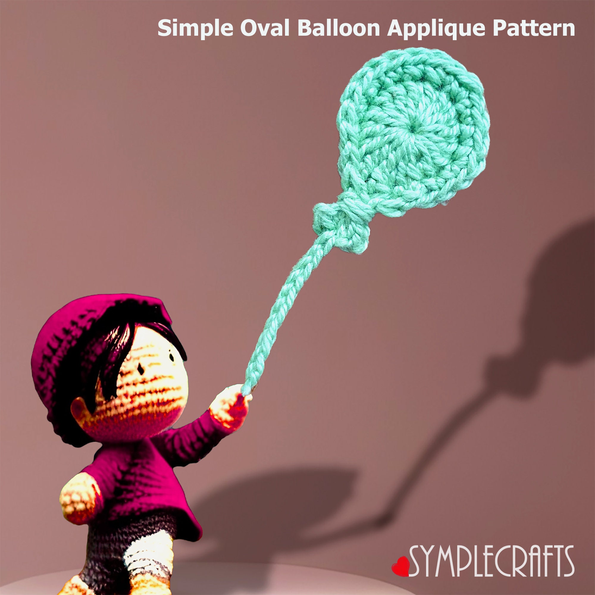 Crochet Pattern: Simple Oval Balloon Applique - Text Only - US ...