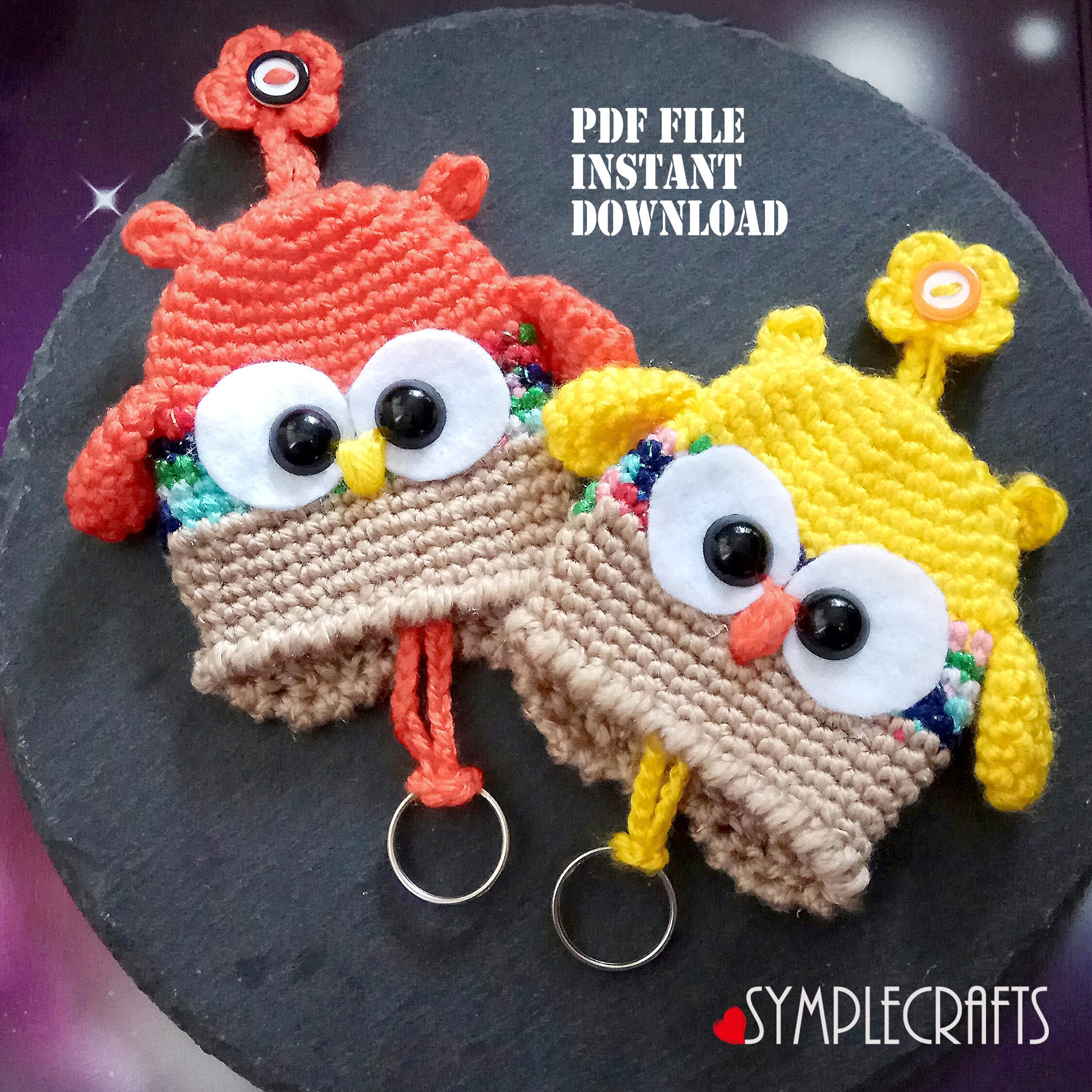 Adorable Owl Key Cover Crochet Pattern - US Terminology - Minimal Photo ...