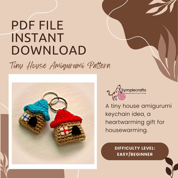 Crochet Pattern: Tiny House Amigurumi Keychain US - Etsy