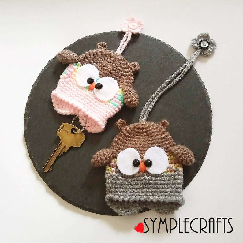 Adorable Owl Key Cover Crochet Pattern - US Terminology - Quick and ...