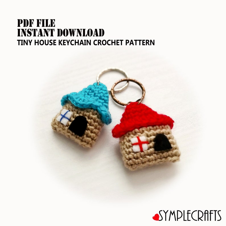 Crochet Pattern: Tiny House Amigurumi Keychain - US Terminology ...