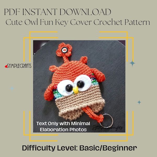 Crochet Owl Keychain - Etsy