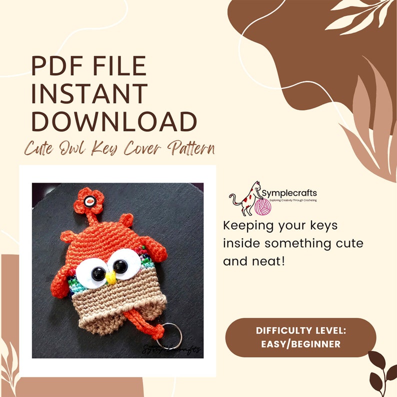 Adorable Owl Key Cover Crochet Pattern - US Terminology - Quick and ...
