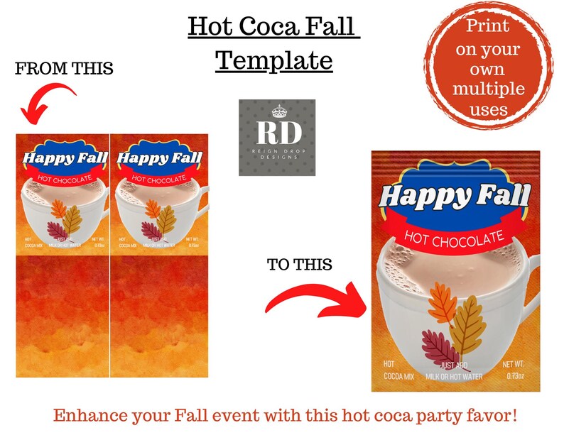 Fall Hot Coca Template - Etsy