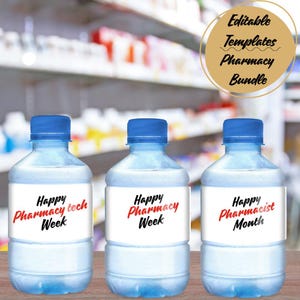 Pharmacy Editable Water Bottle Templates( Bundle) - Etsy