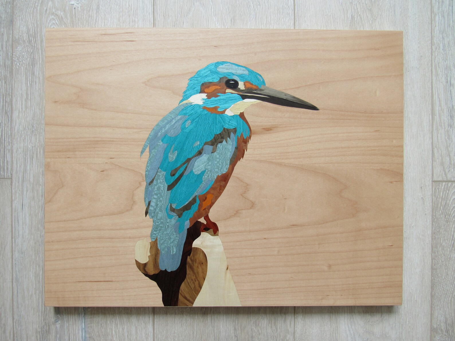 Kingfisher Bird Wood Mosaic Marquetry Wood Wall Art Exotic - Etsy