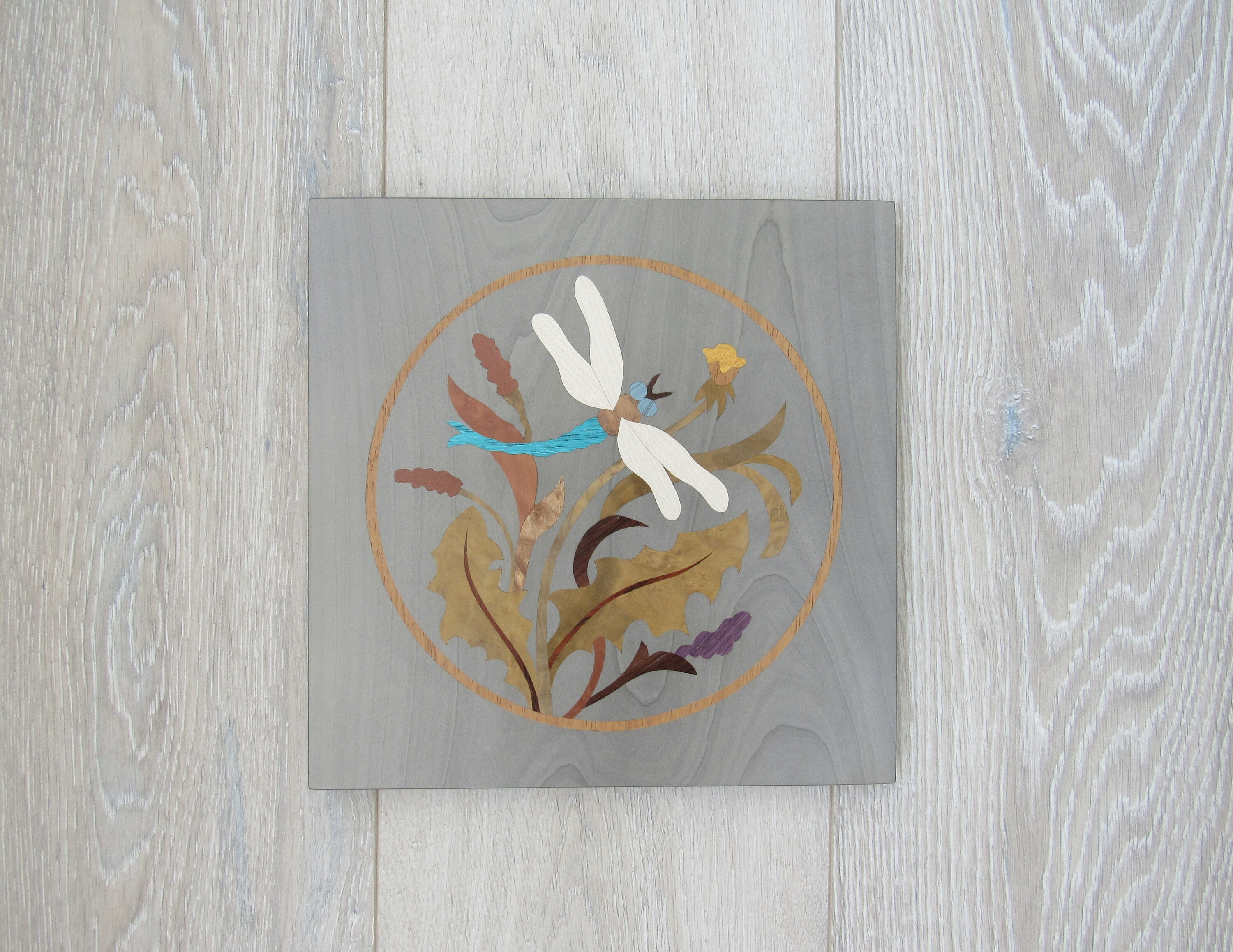 Dragonfly Wood Mosaic Art Wood Inlay Marquetry Wood Wall - Etsy
