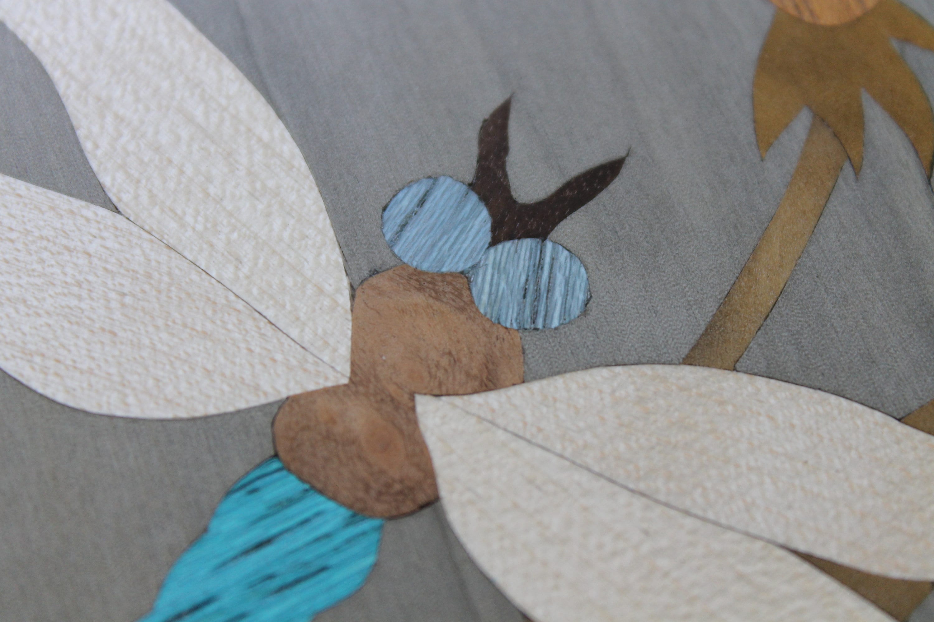 Dragonfly Wood Mosaic Art, Wood Inlay, Marquetry, Wood Wall Decor ...