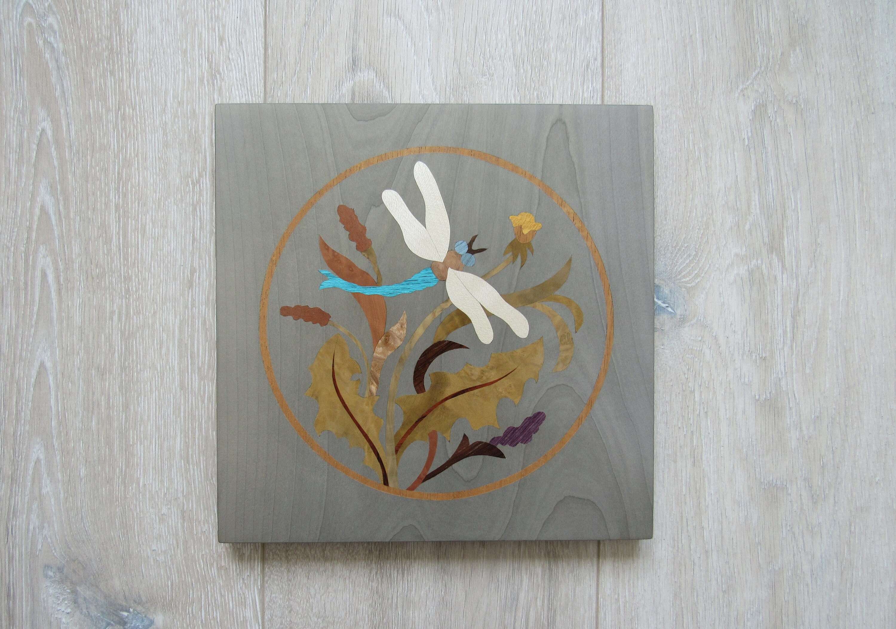 Dragonfly Wood Mosaic Art Wood Inlay Marquetry Wood Wall - Etsy