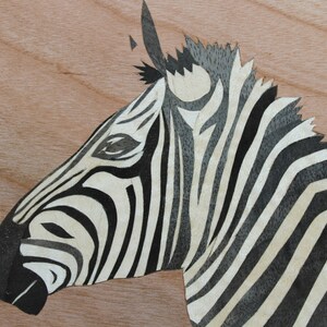 Zebra Wood Marquetry Wall Decor: African Animal Art (4.3 X 5.27") - Etsy