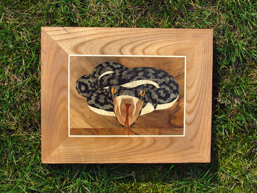 Snake, Wood Wall Art, Wood Wall Decor, Marquetry, Wood Mosaic, Snake ...