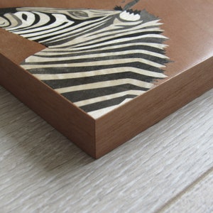 Zebra Wood Marquetry Wall Decor: African Animal Art (4.3 X 5.27") - Etsy