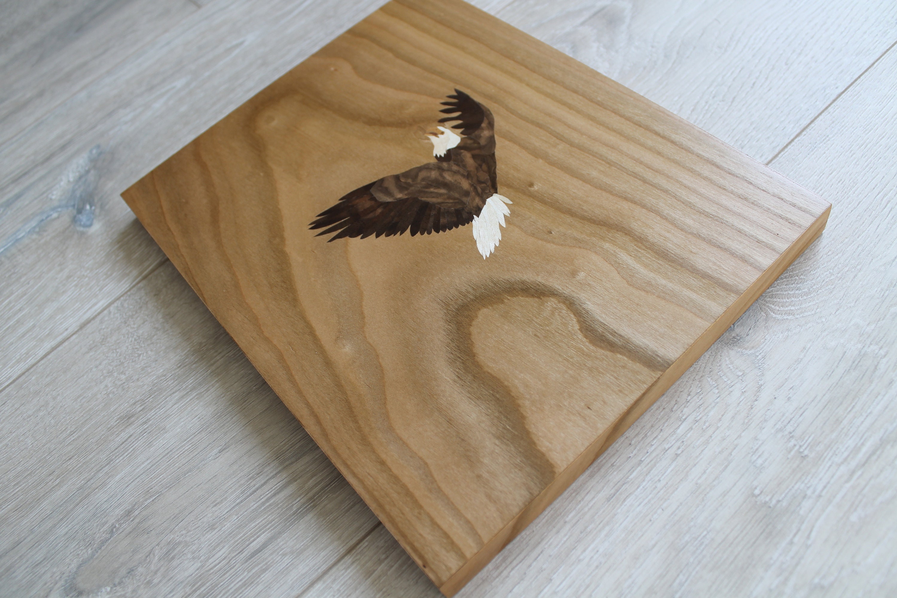 American Eagle Wood Marquetry Wall Art: Inlay Mosaic Decor - Etsy