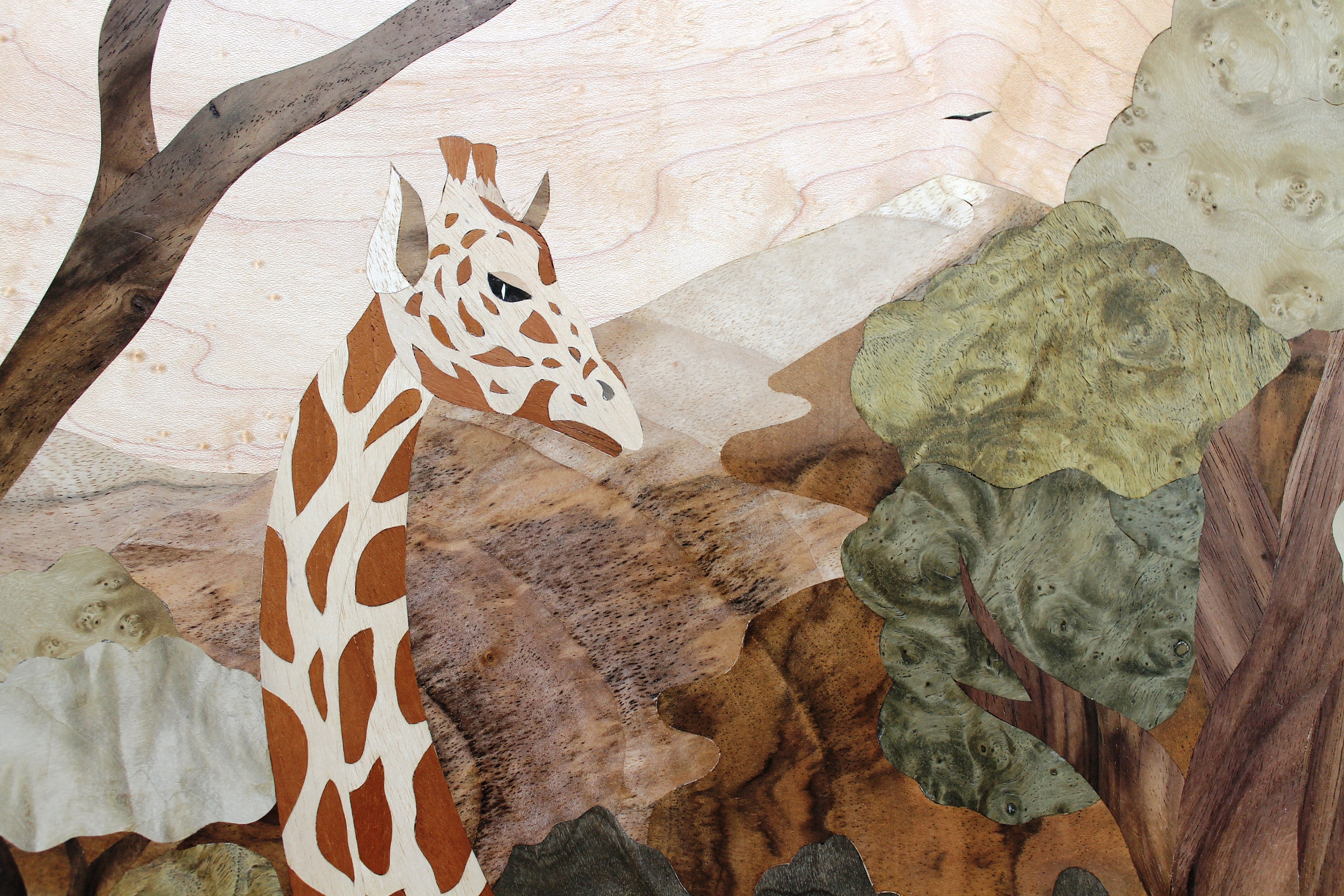Giraffe Wood Mosaic Wall Decor: African Animal Marquetry Art - Etsy