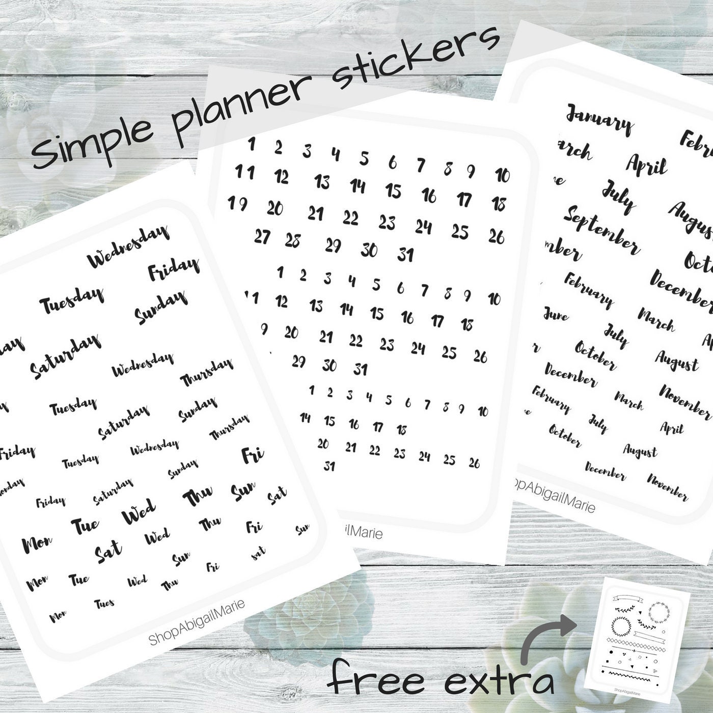 Planner Headers Printable Sticker Pack - Etsy