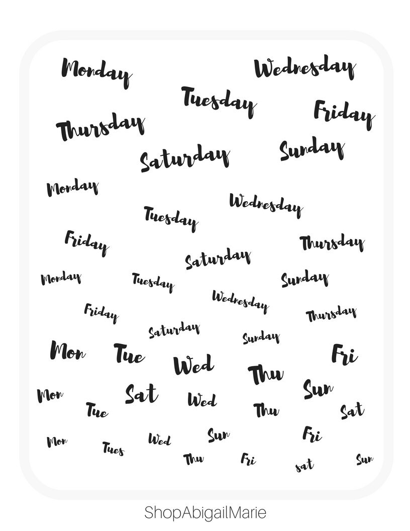 Planner Headers Printable Sticker Pack - Etsy