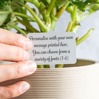 Personalised Houseplant Gift Tag Sunflower, Wooden Plant Lover Label ...