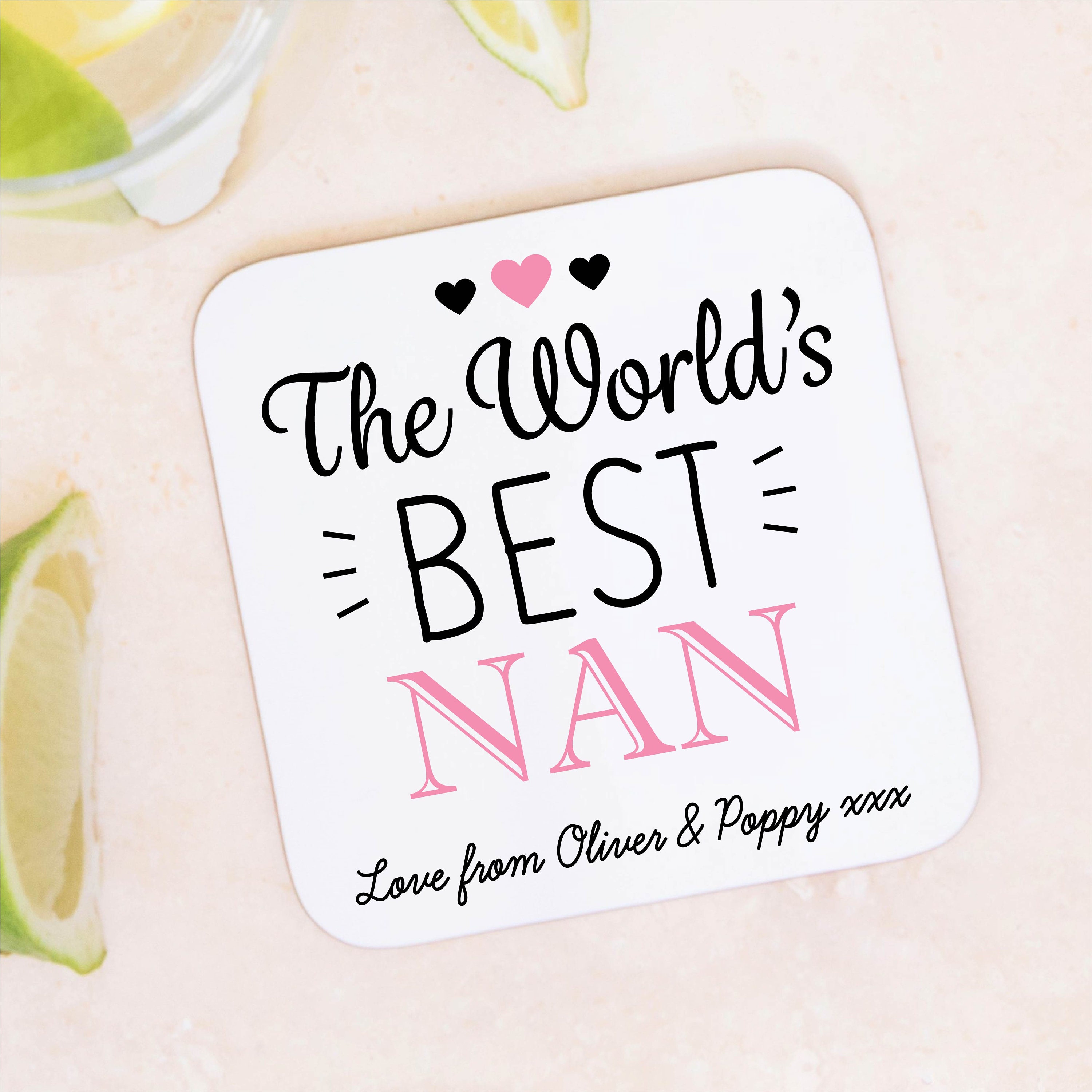 Personalised World's Best Nan Coaster Mat From Grandson - Etsy Ireland
