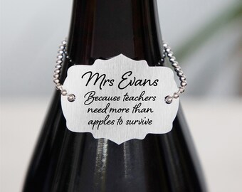 Teacher Wine Label | Etsy