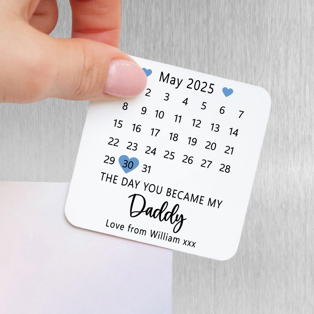 Personalised Daddy Magnet | Custom Metal Fridge Magnet Birthday Gift ...