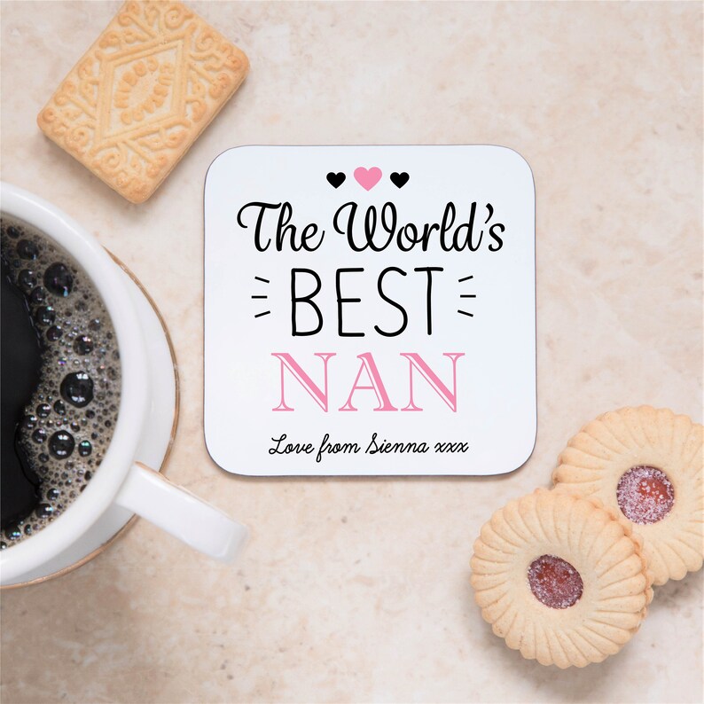 Personalised World's Best Nan Coaster Mat From Grandson - Etsy Ireland