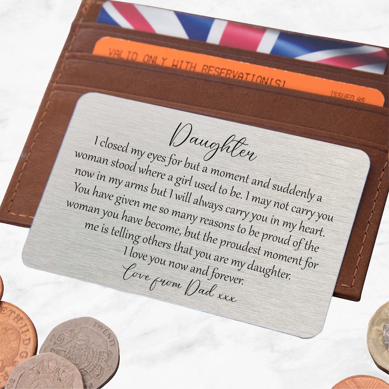 Personalised I Closed My Eyes Daughter Metal Wallet Card | Etsy Australia