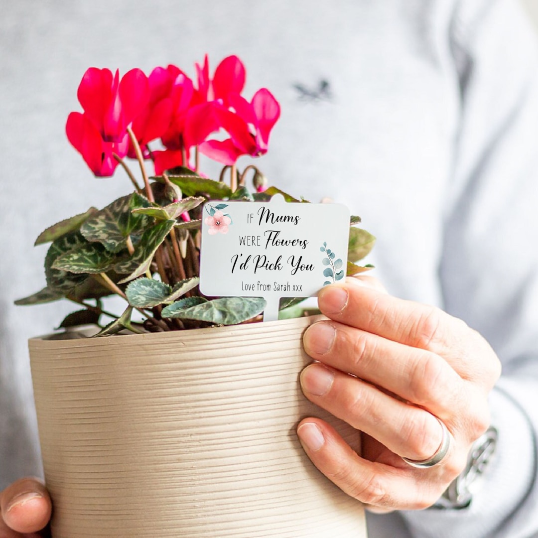 Personalised If Mums Were Flowers Metal Plant Marker Gift Tag Label ...